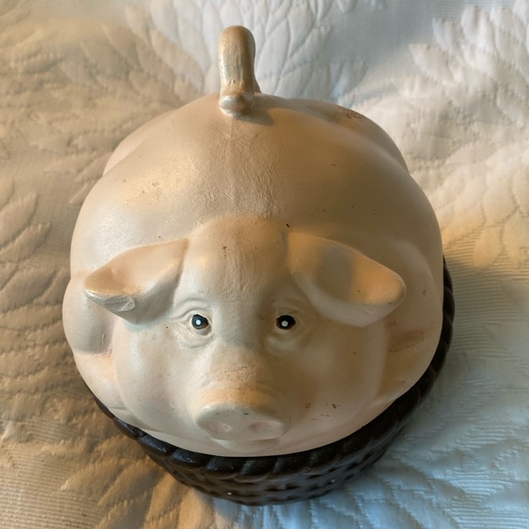 Accents | Pig Container Light Pink And Brown | Poshmark
